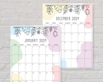 Printable 2024 Calendar - Etsy