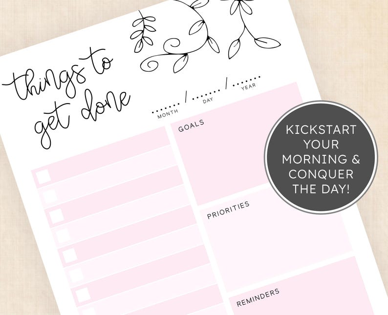 Printable Daily Planner · Instant Download PDF · Inspired Ivy - Etsy
