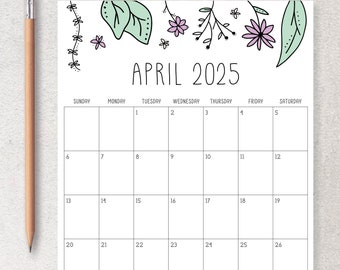 2025 Printable Monthly Calendar A4 Letter Size Wall Calendar January ...