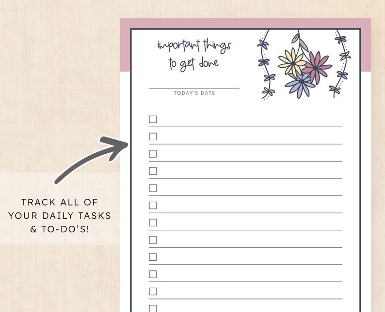 Printable To-do List · Instant Download PDF · Dangling Daisies - Etsy UK