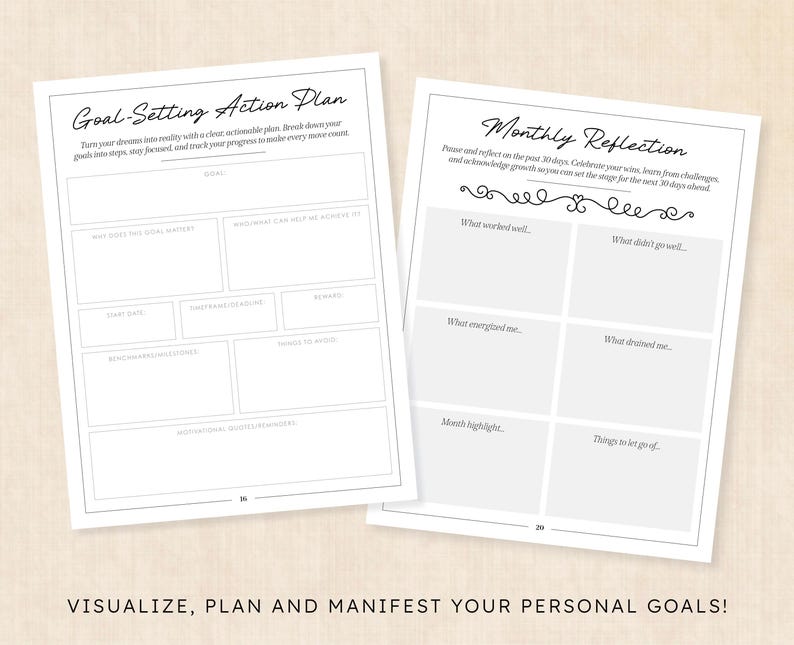 Vision Board Template · 20-page PDF · Instant Download - Etsy