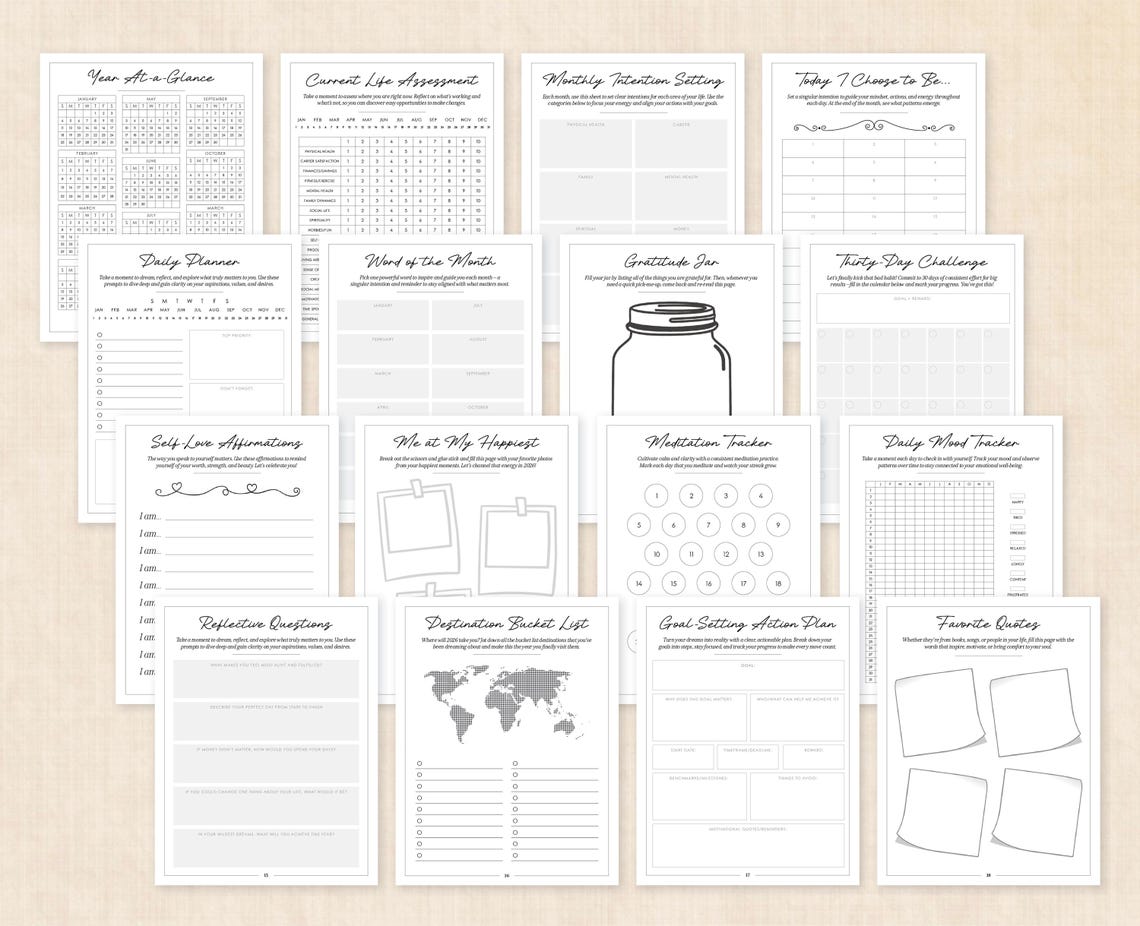2026 Vision Board Template · 32-page PDF · Instant Download - Etsy