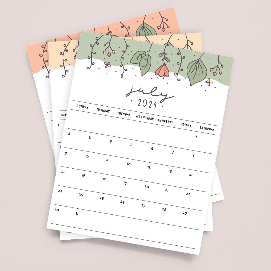 Printable 2024 Calendar - Etsy