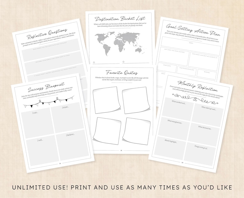 2026 Vision Board Template · 32-page PDF · Instant Download - Etsy