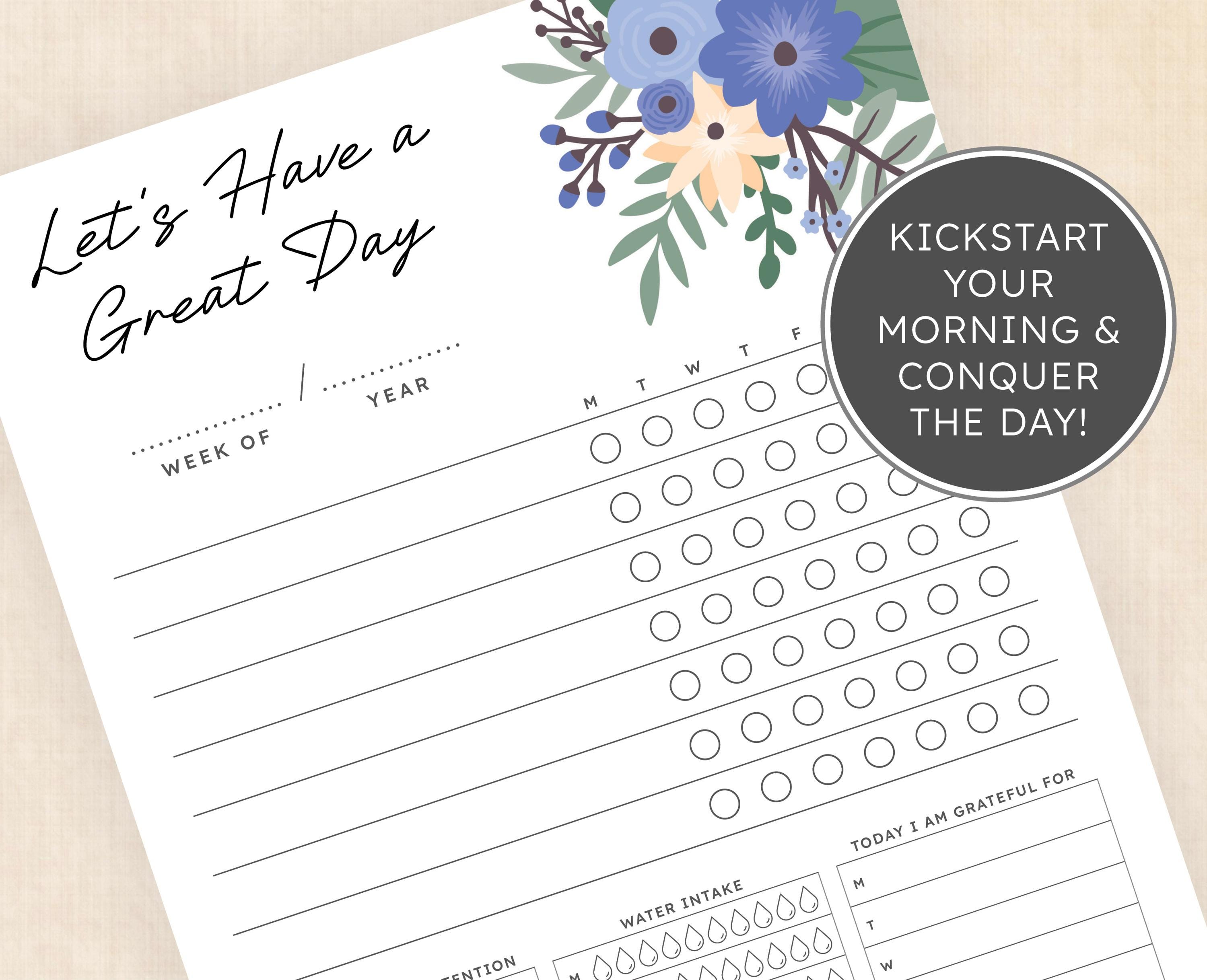 Printable Daily Planner · Instant Download PDF · Indigo Interlude - Etsy