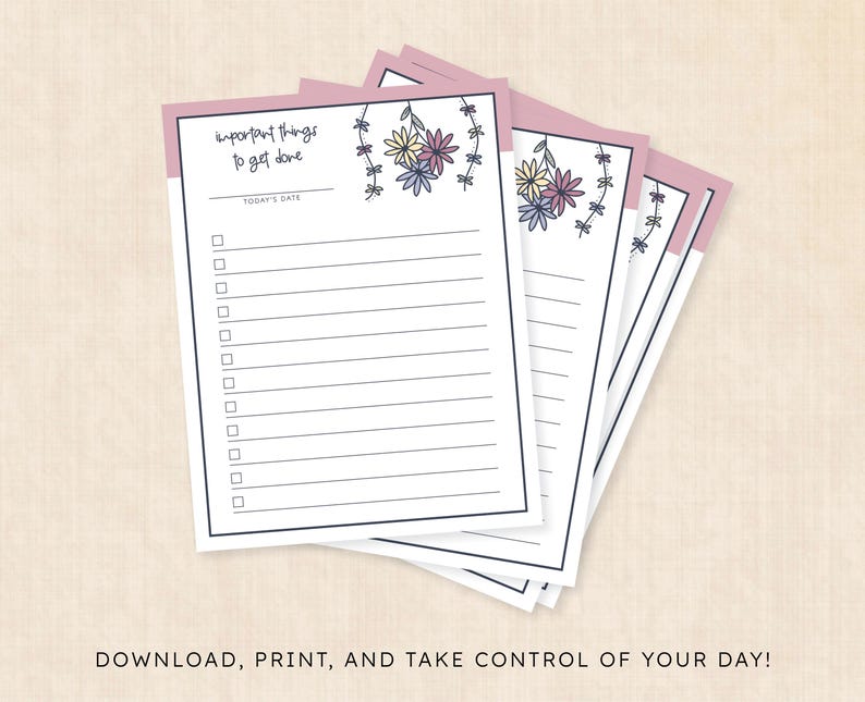 Printable To-do List · Instant Download PDF · Dangling Daisies - Etsy UK