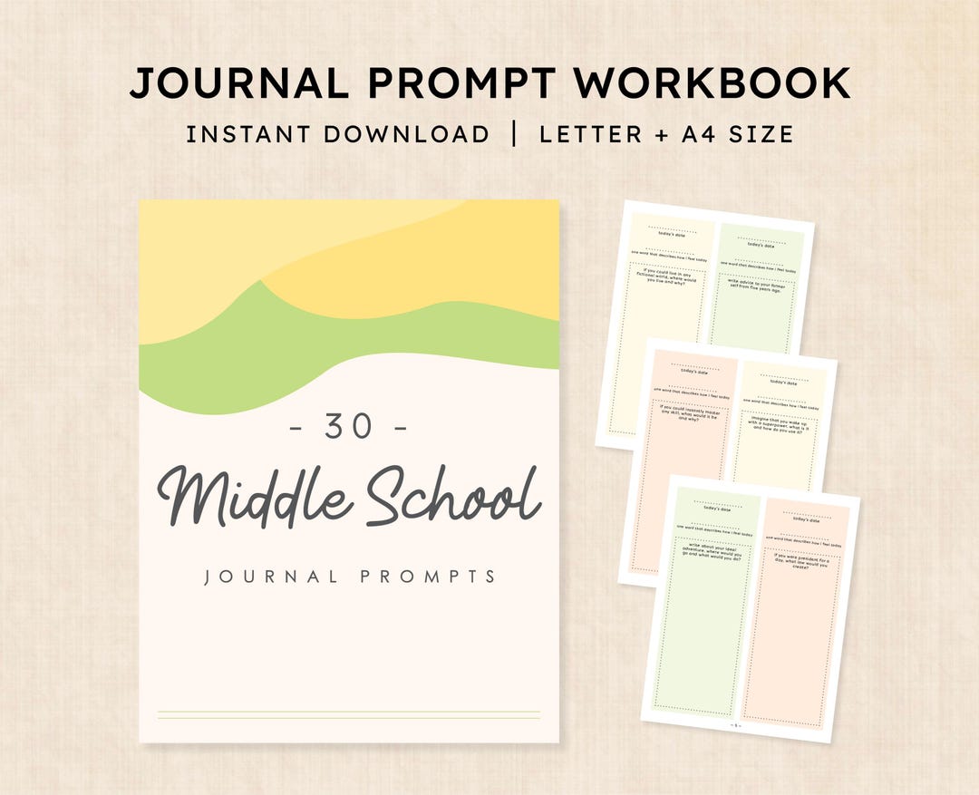 Journal Prompts for Middle School · 17-page PDF · Instant Download - Etsy