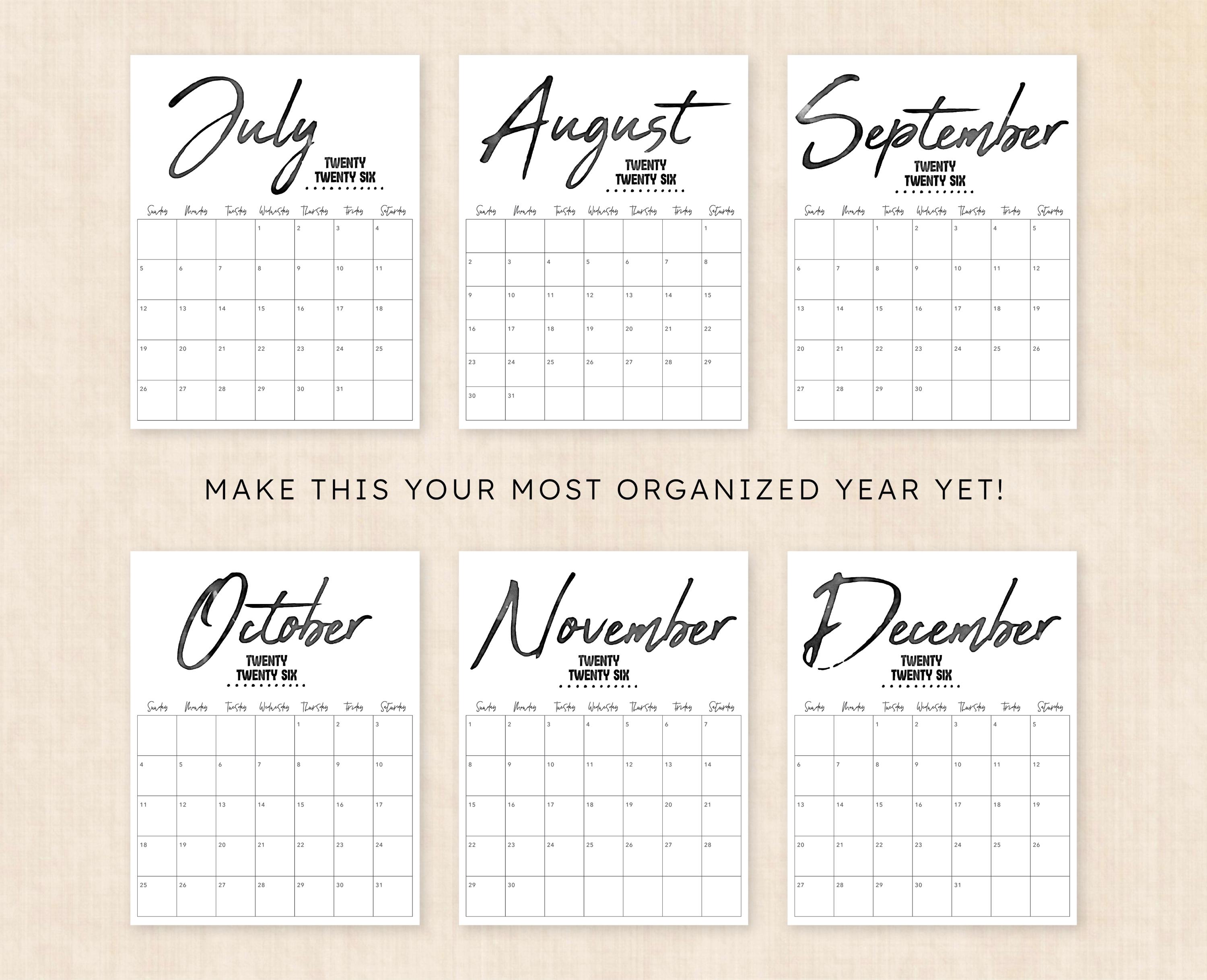 Printable 2026 Calendar · Zebra Zest - Etsy