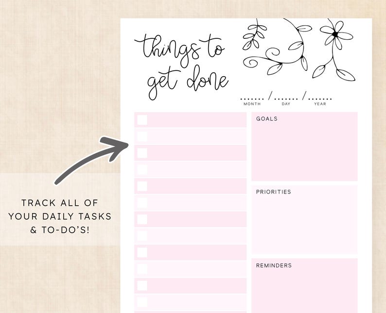 Printable Daily Planner · Instant Download PDF · Inspired Ivy - Etsy