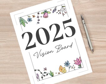 2025 Vision Board Printable for Goal Planning New Years Resolutions ...