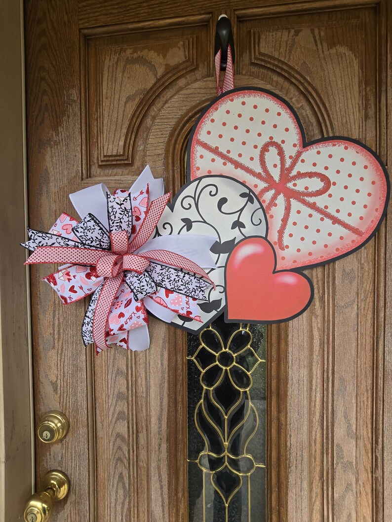 Triple Heart Doorhanger, Valentines Day Decor, Elegant Decor, Unique ...