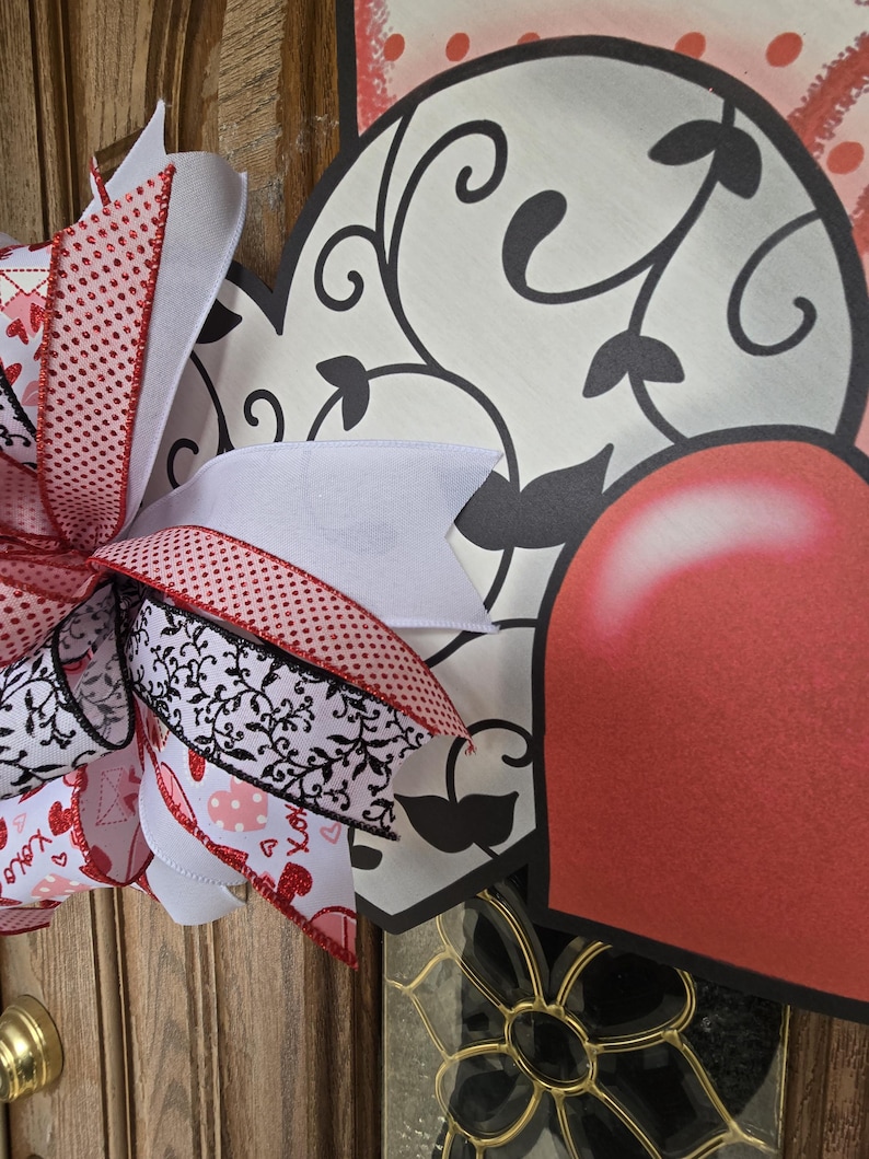 Triple Heart Doorhanger, Valentines Day Decor, Elegant Decor, Unique ...