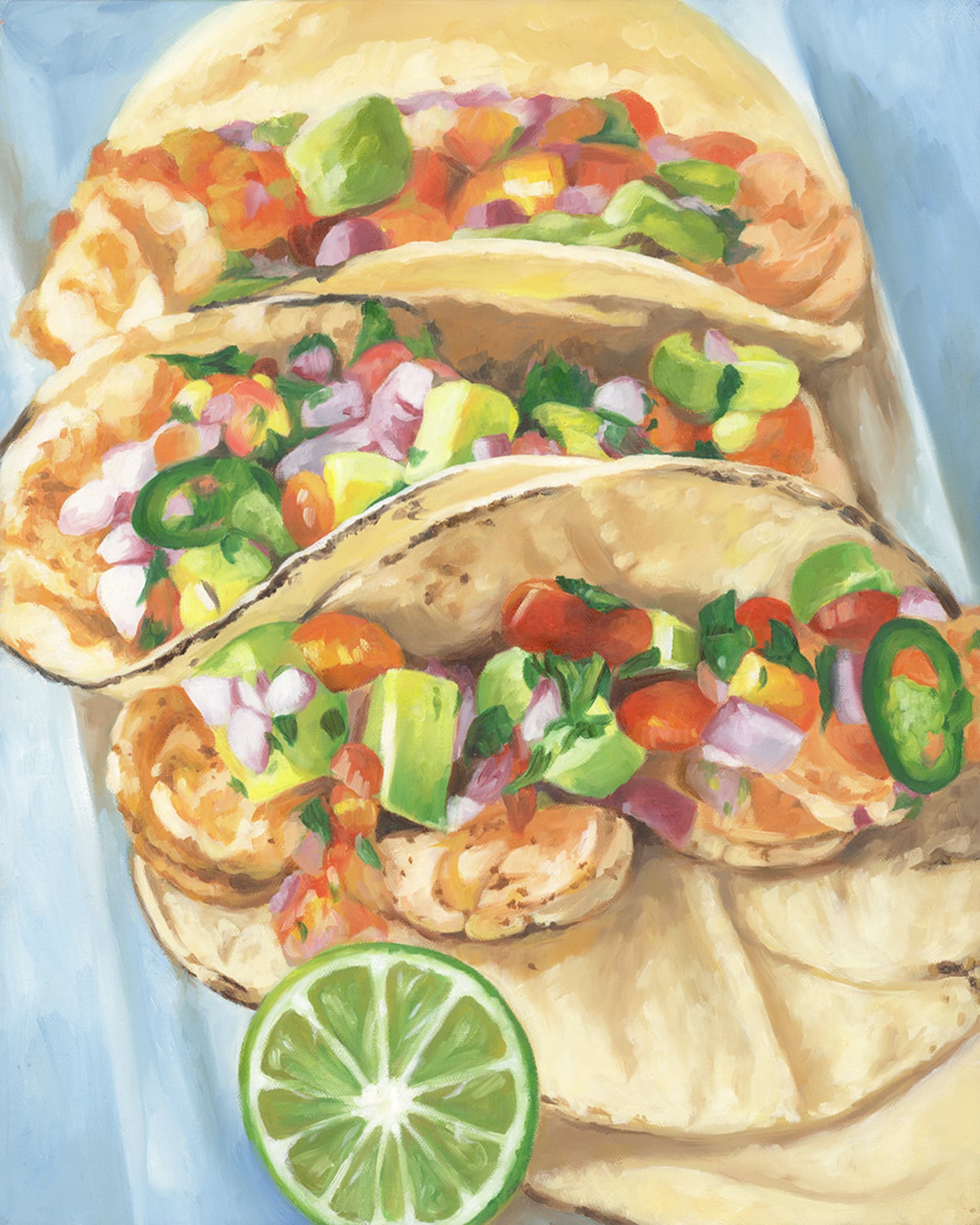 Taco Painting/giclee Fine Art Print/kitchen Food Art/from Original Oil ...