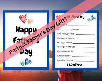 Father's Day Gift All About My Grandpa Father's Day Printable Father's ...