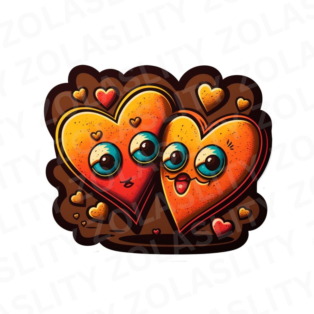 Valentine's Day Love Hearts Brown Instant Download - Etsy