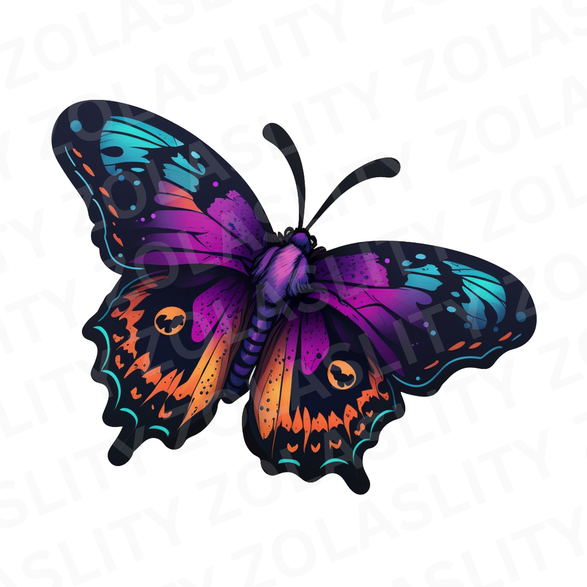 Purple Butterfly Design Digital Art Instant Download Png, Jpg, Svg, Dxf ...