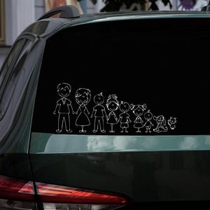 Custom Stick Figure Family Car Decal – Personalized Vinyl Window ...