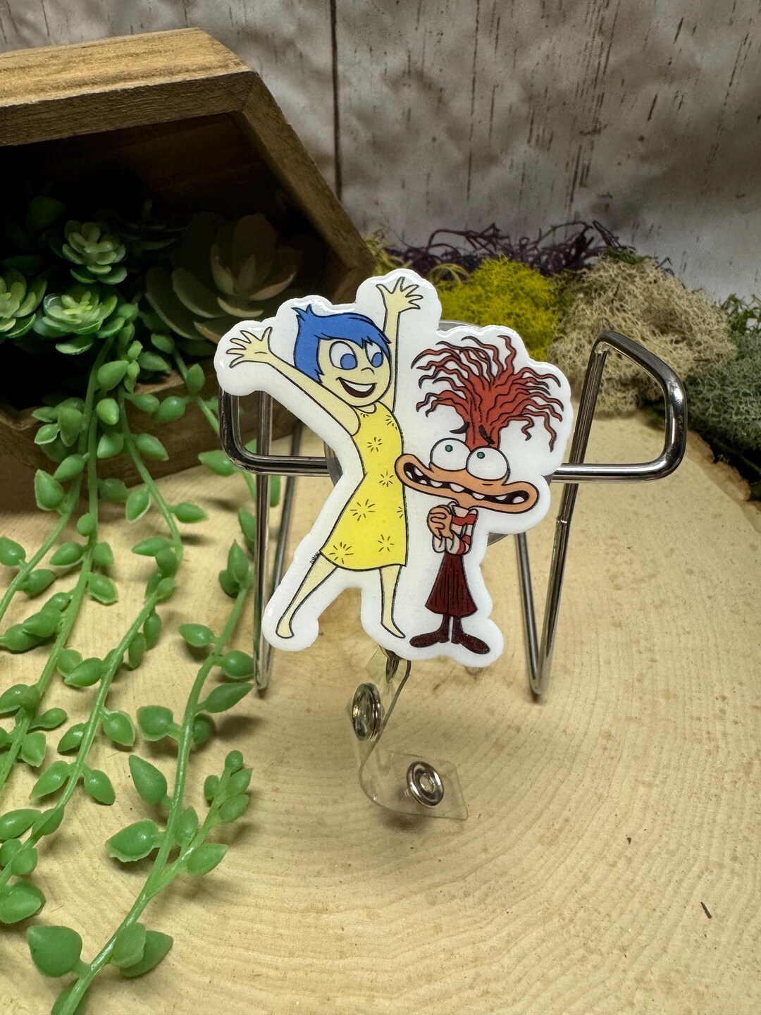 Disney Inside Out 2 Joy and Anxiety Badge Reel Dual Emotion Design ...