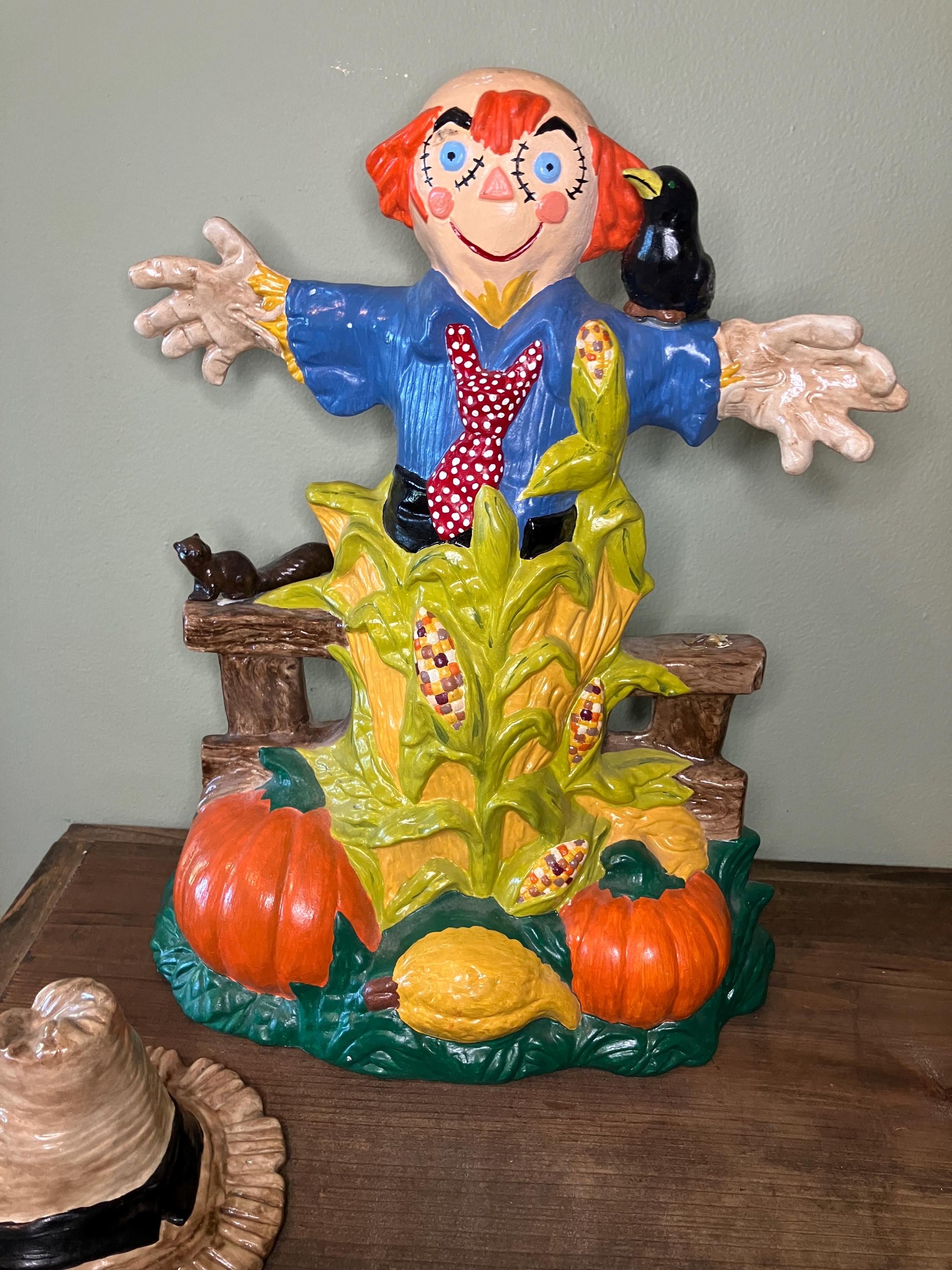1977 Handpainted Ceramic Scarecrow With Removeable Hat - Etsy
