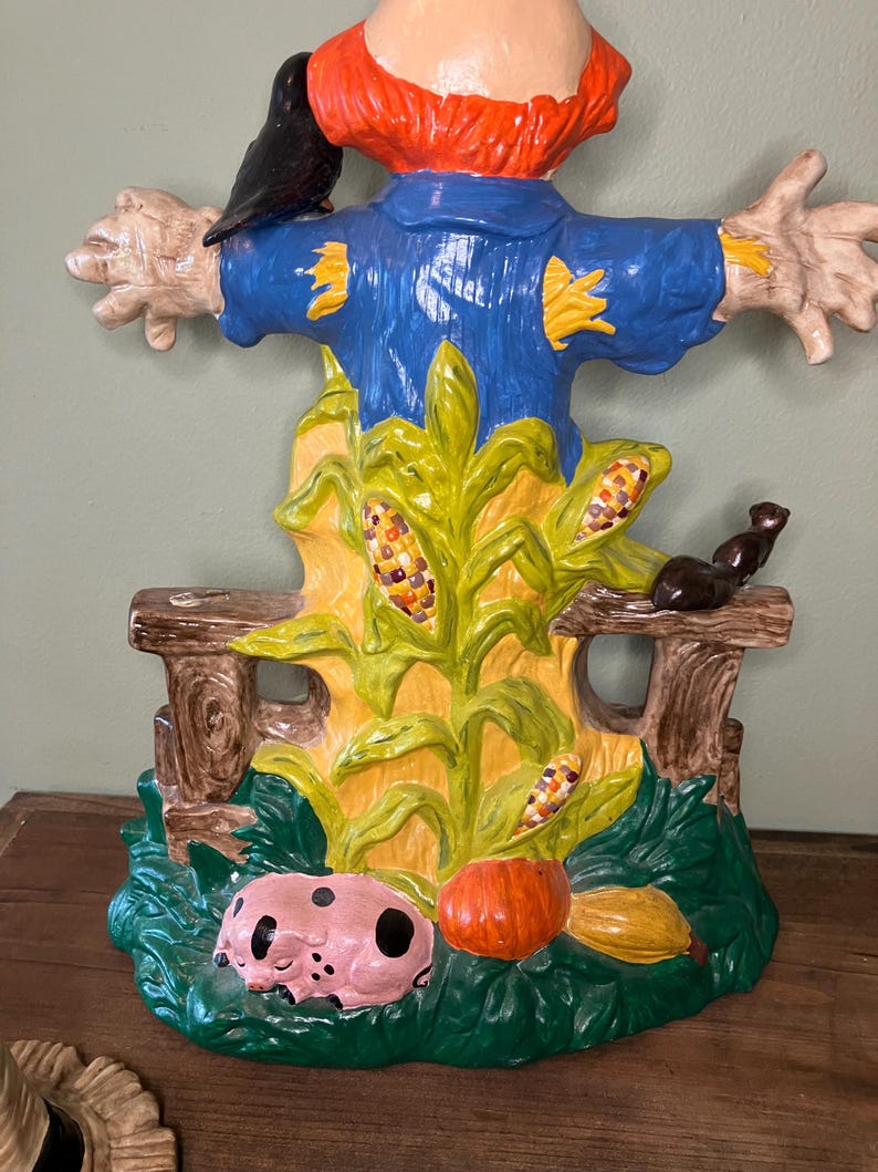 1977 Handpainted Ceramic Scarecrow With Removeable Hat - Etsy