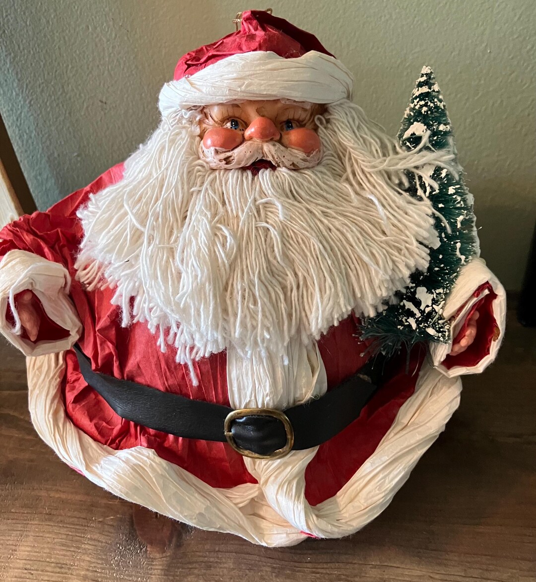 Rare Paper Mache Santa Round Santa Claus Oranament Made in Taiwan - Etsy
