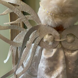 Vintage 17 White Beaded and Fur Angel Tree Topper - Etsy