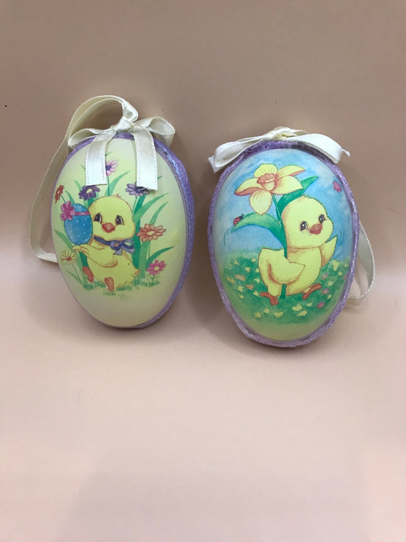 Set of Vintage Plastic Easter Egg Ornaments. - Etsy