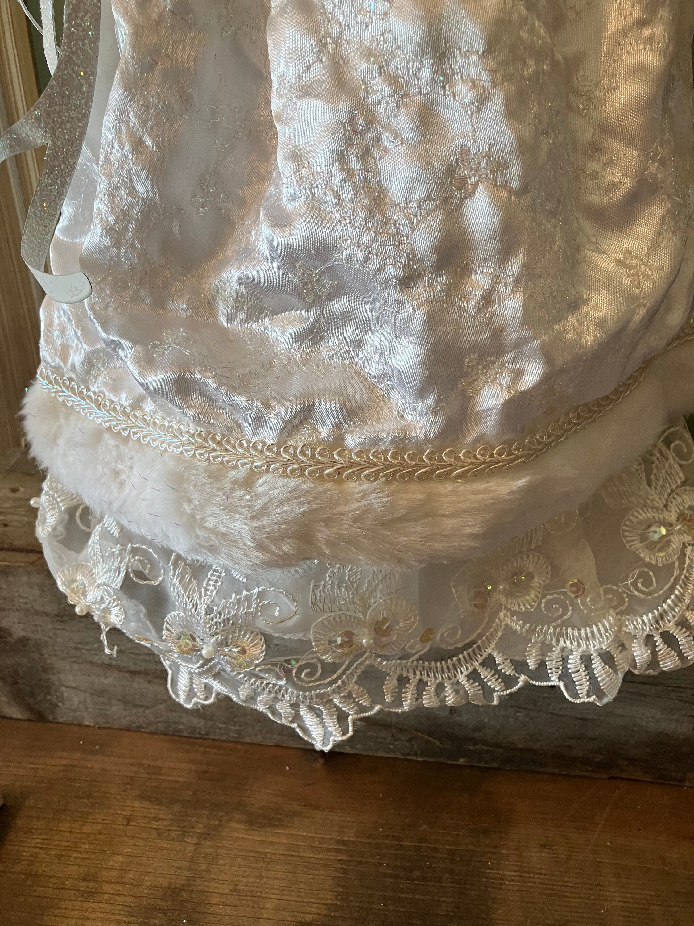 Vintage 17 White Beaded and Fur Angel Tree Topper - Etsy