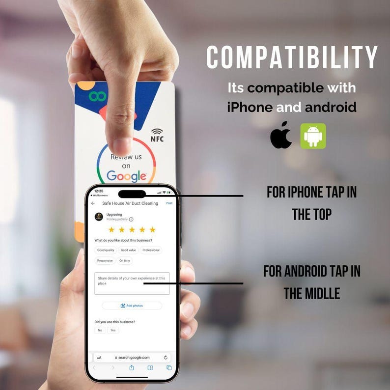 NFC & QR Code Google Review Tap Card - Etsy Australia