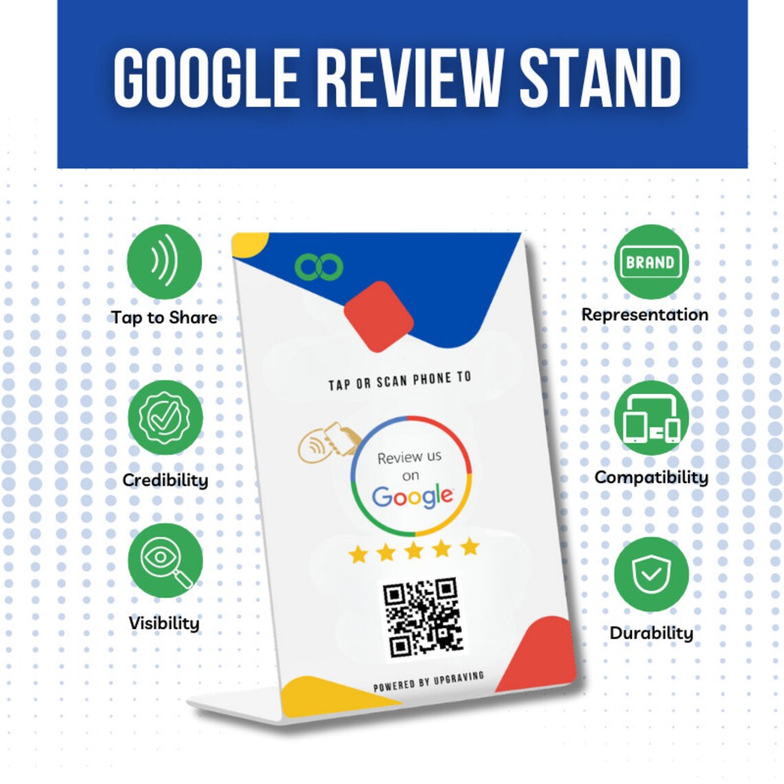 Google Review Stand With QR Code for Instant Customer Feedback tap to ...
