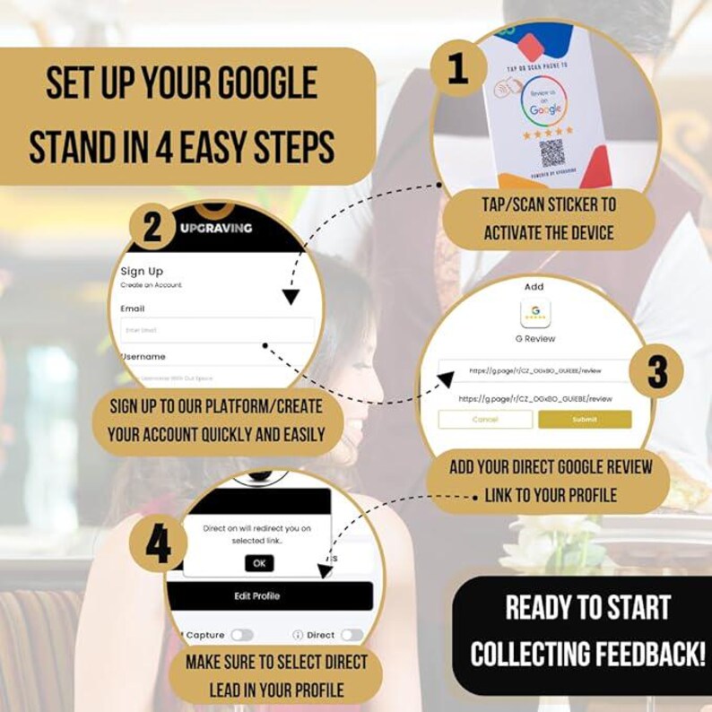 Google Review NFC Stand | Instant Customer Feedback - Etsy