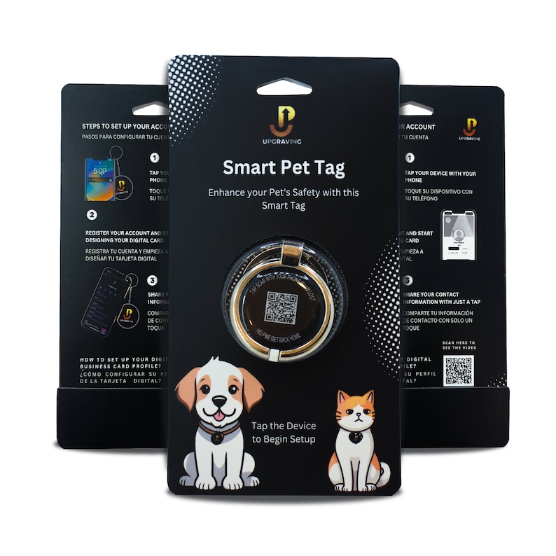 Smart Pet Tag Safety Device Pet ID Lost Pet Locatoradvanced Pet ID QR ...