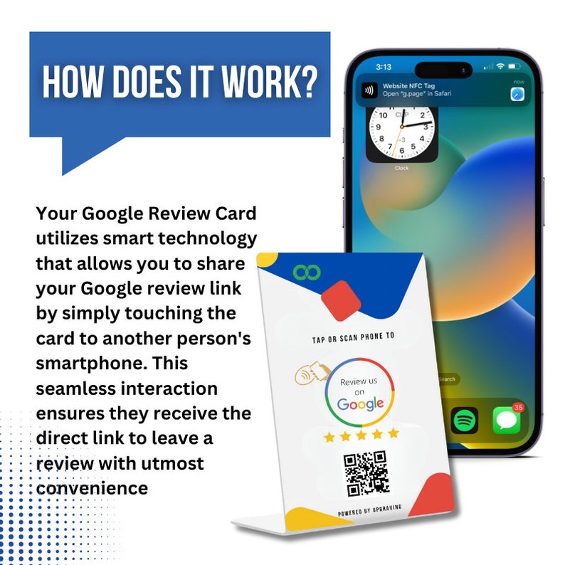 Google Nfc Review Stand, White Nfc Stand| Google Review Display| Boost ...