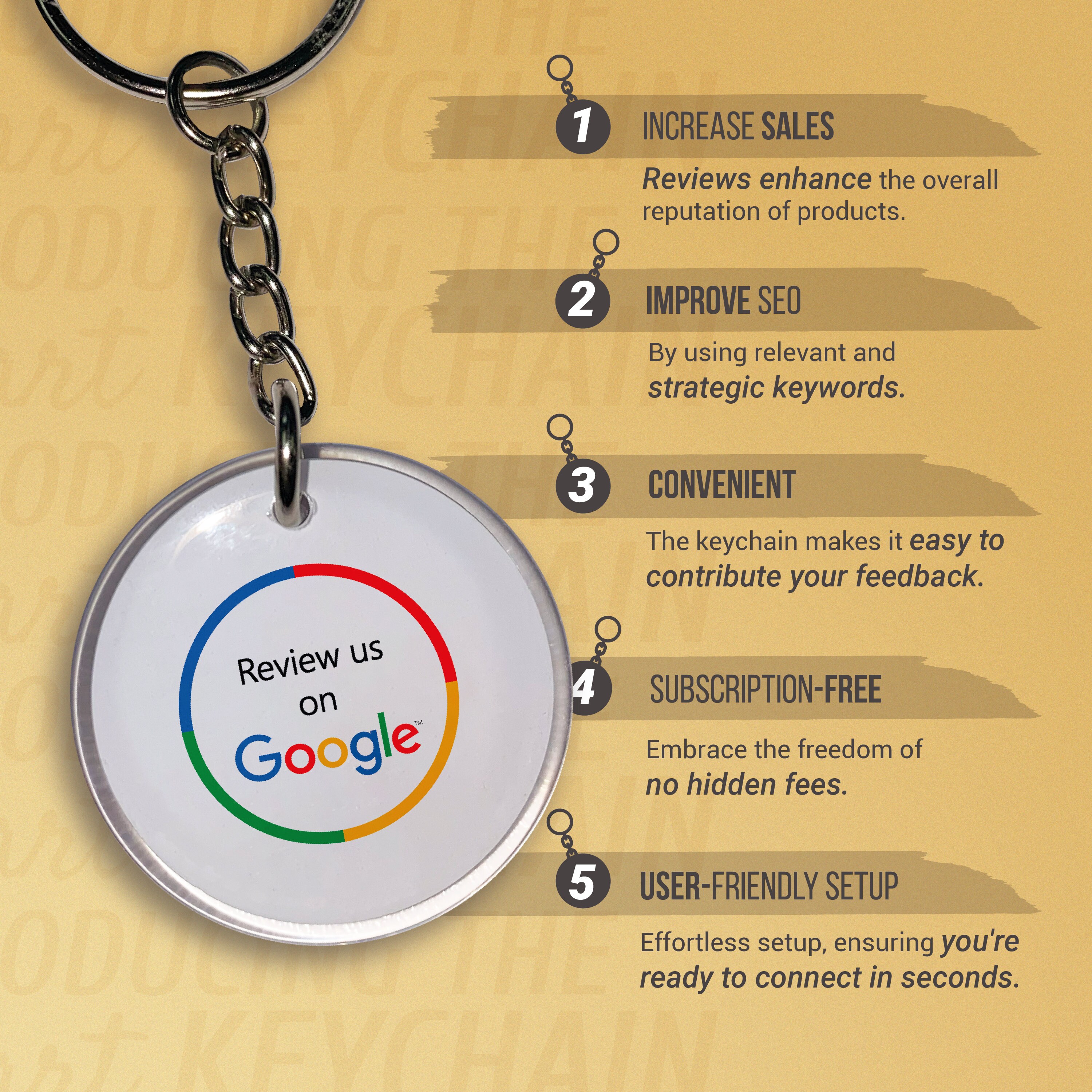 Smart Google Review Keychain for Instant Customer Feedback-tap Tag ...