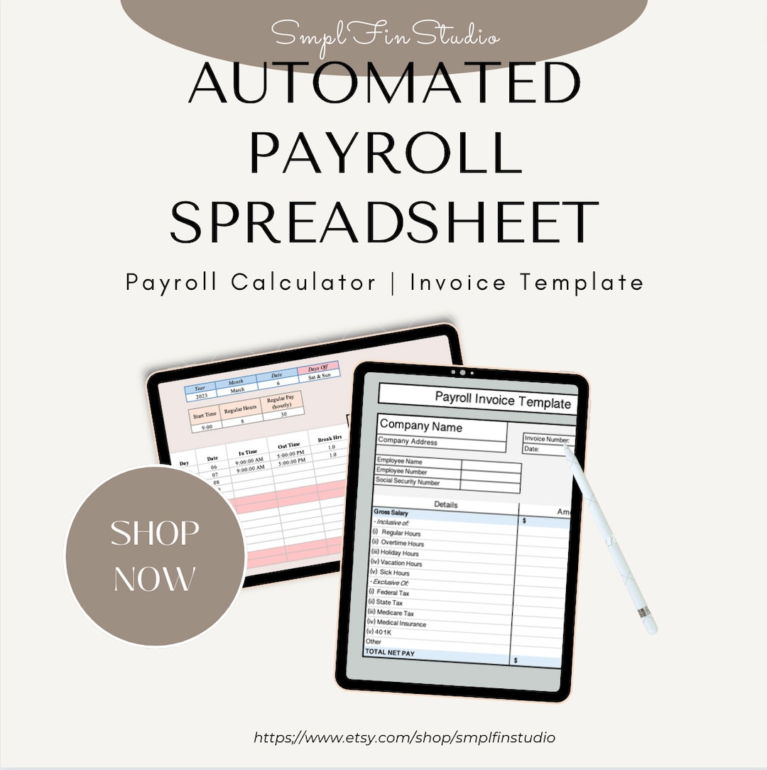 Automated Payroll Calculator | Payroll Invoice Template | Payroll Excel ...