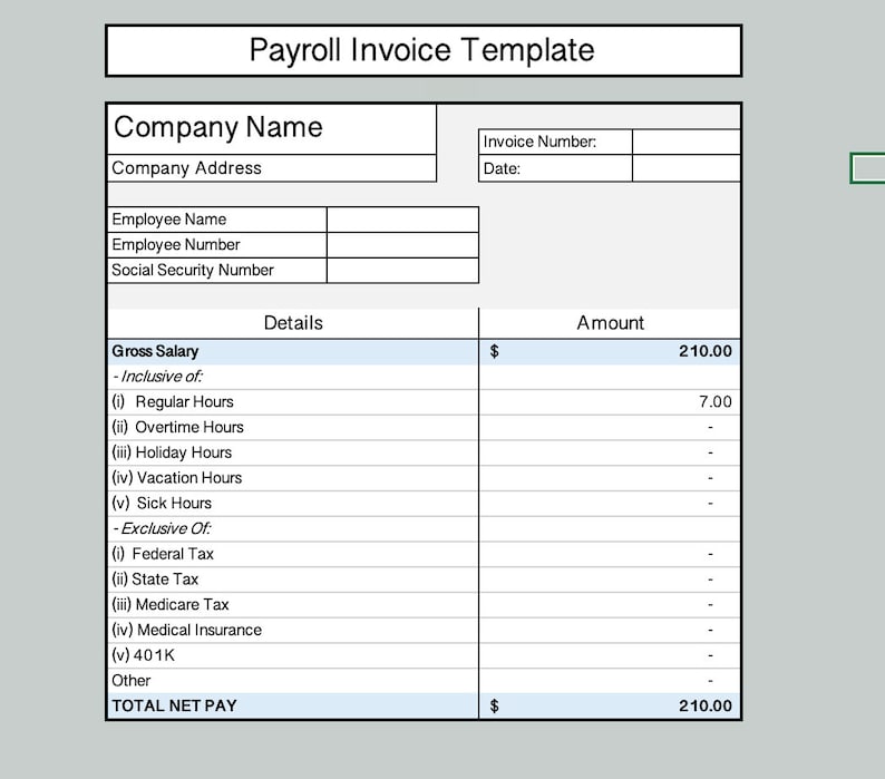Automated Payroll Calculator | Payroll Invoice Template | Payroll Excel ...