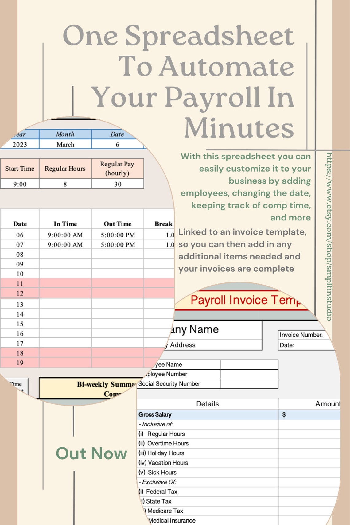 Automated Payroll Calculator | Payroll Invoice Template | Payroll Excel ...