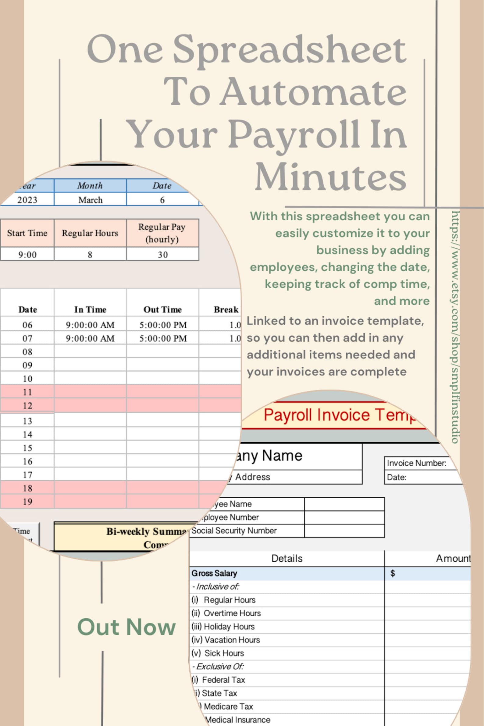Automated Payroll Calculator | Payroll Invoice Template | Payroll Excel ...