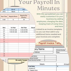 Automated Payroll Calculator | Payroll Invoice Template | Payroll Excel Spreadsheet | Employee ...