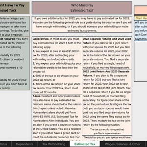 2022 Tax Calculator, Planner, and Guideline Cheat Sheet | Easy-to-read ...