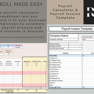 Automated Payroll Calculator | Payroll Invoice Template | Payroll Excel ...