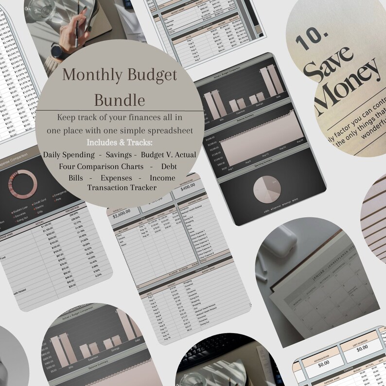 Monthly Budget Bundle | Spreadsheet Template in Excel | Expense Tracker ...