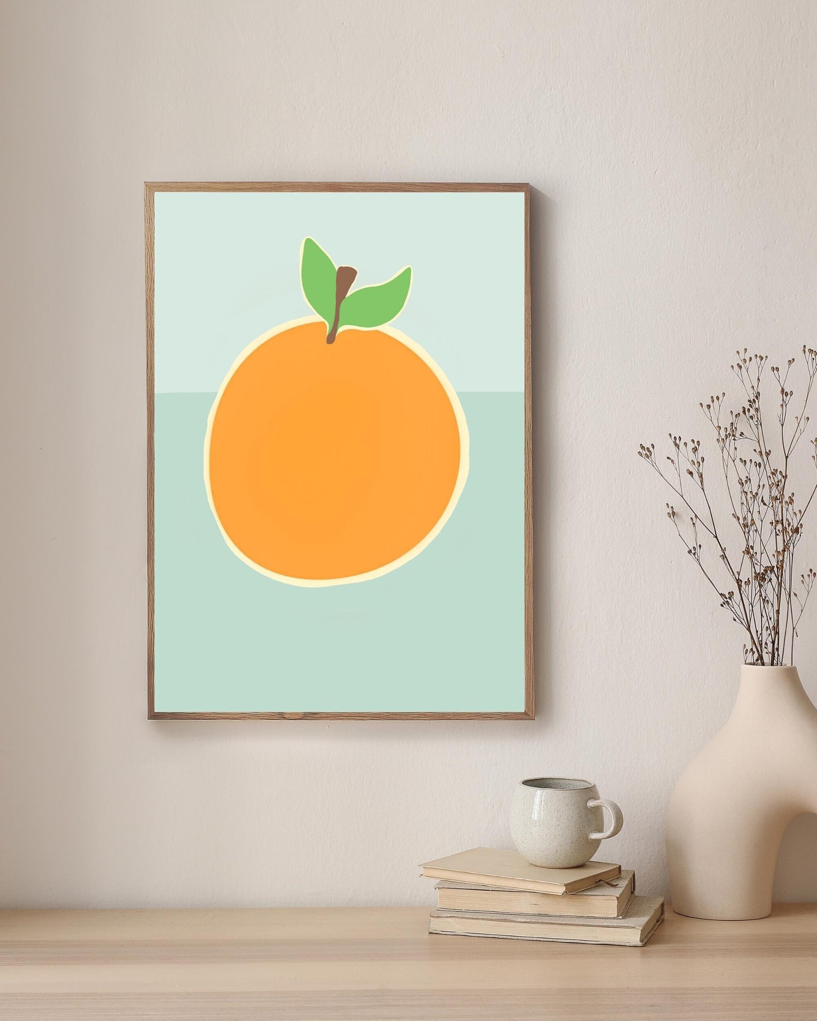 Poster Orange Wall Art Decor Fruit Wall Decor Kitchen Poster Orange ...