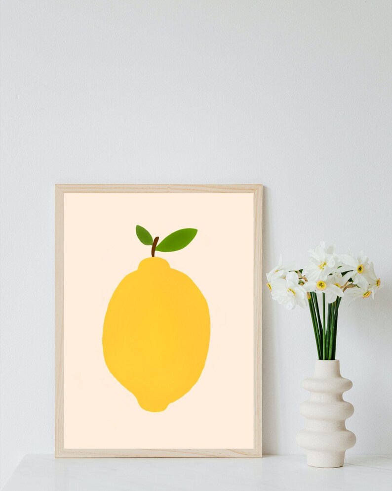 Poster Lemon Wall Art Decor Citron Wall Decor Kitchen Poster Fruit ...