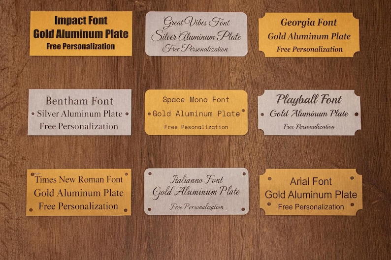 Custom Gold Aluminum Metal Plate: Personalized Engraved Tag - Etsy
