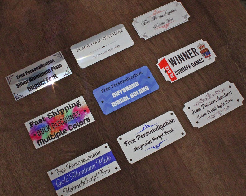 Custom Metal Plate: Personalized Aluminum Tag With Adhesive or Screws ...