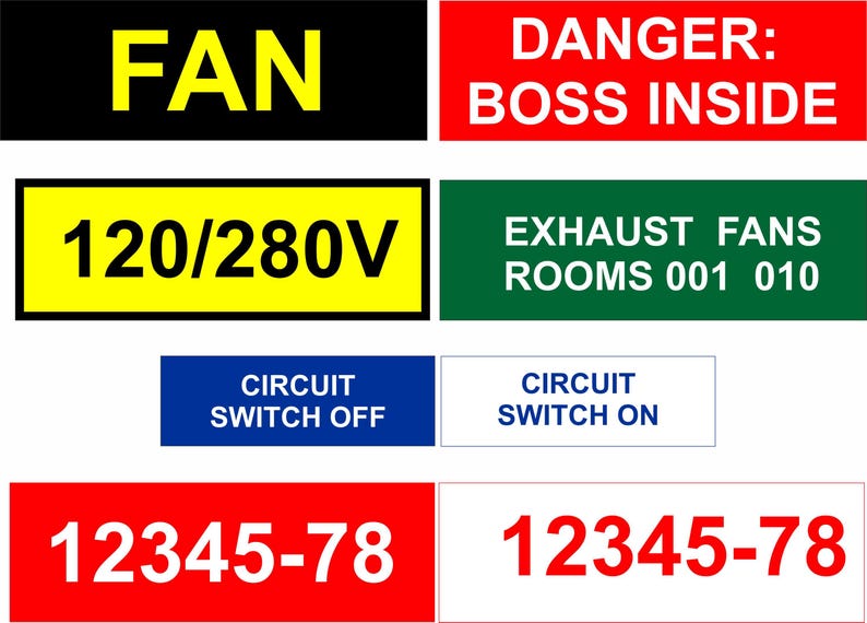 Custom Engraved Electrical Panel Labels - Phenolic Tags, Breaker Box ...