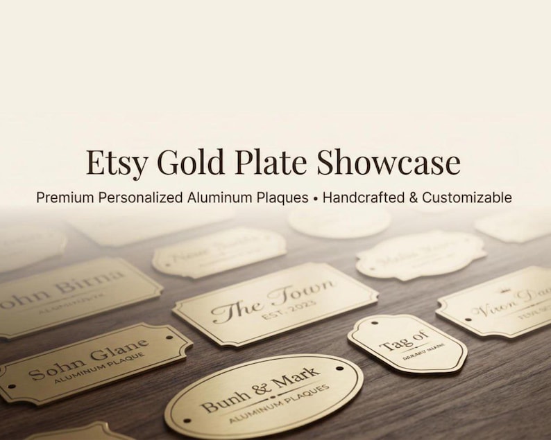 Custom Gold Aluminum Metal Plate: Personalized Engraved Tag - Etsy