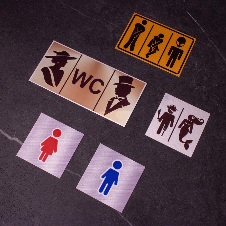 Custom Restroom Sign, Engraved Bathroom Plaque, Funny WC Door Sign ...