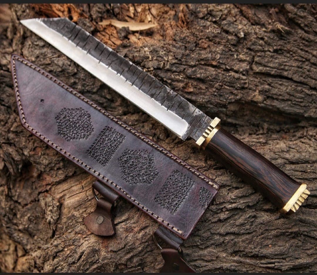 Handmade Carbon Steel SEAX Knife With Leather Sheath Best Fathers Day ...